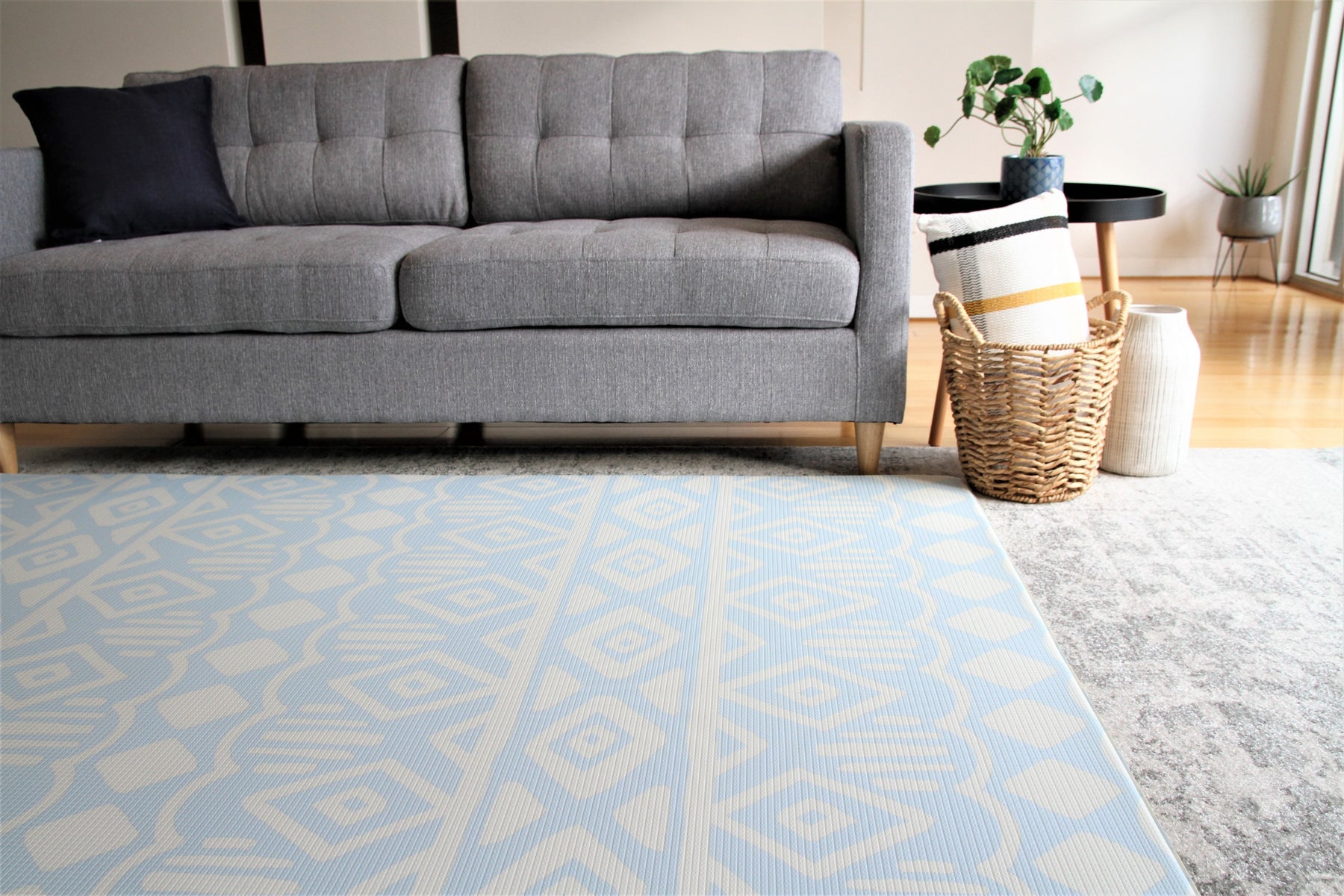 Crystals - Blue Charcoal | Soft Stylish Reversible Play Mat | Large ...