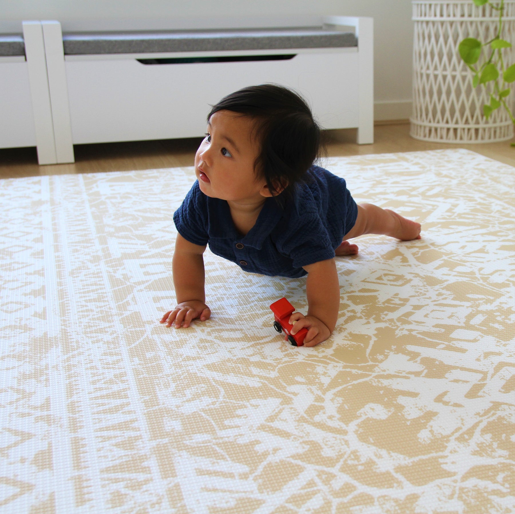 Explorer - Gray Sand | Stylish Reversible Play Mat | Large – Cushmat