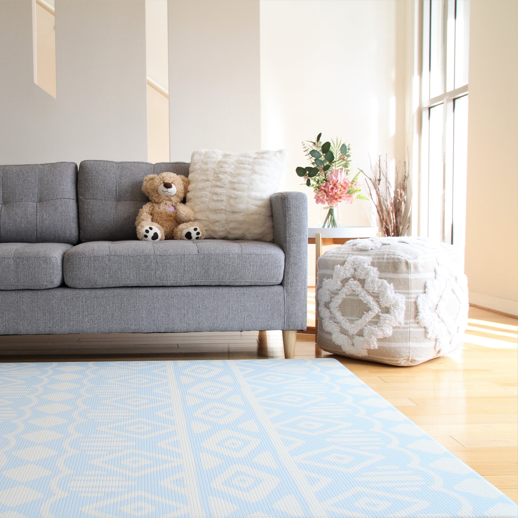 Crystals - Blue Charcoal | Soft Stylish Reversible Play Mat | Large ...